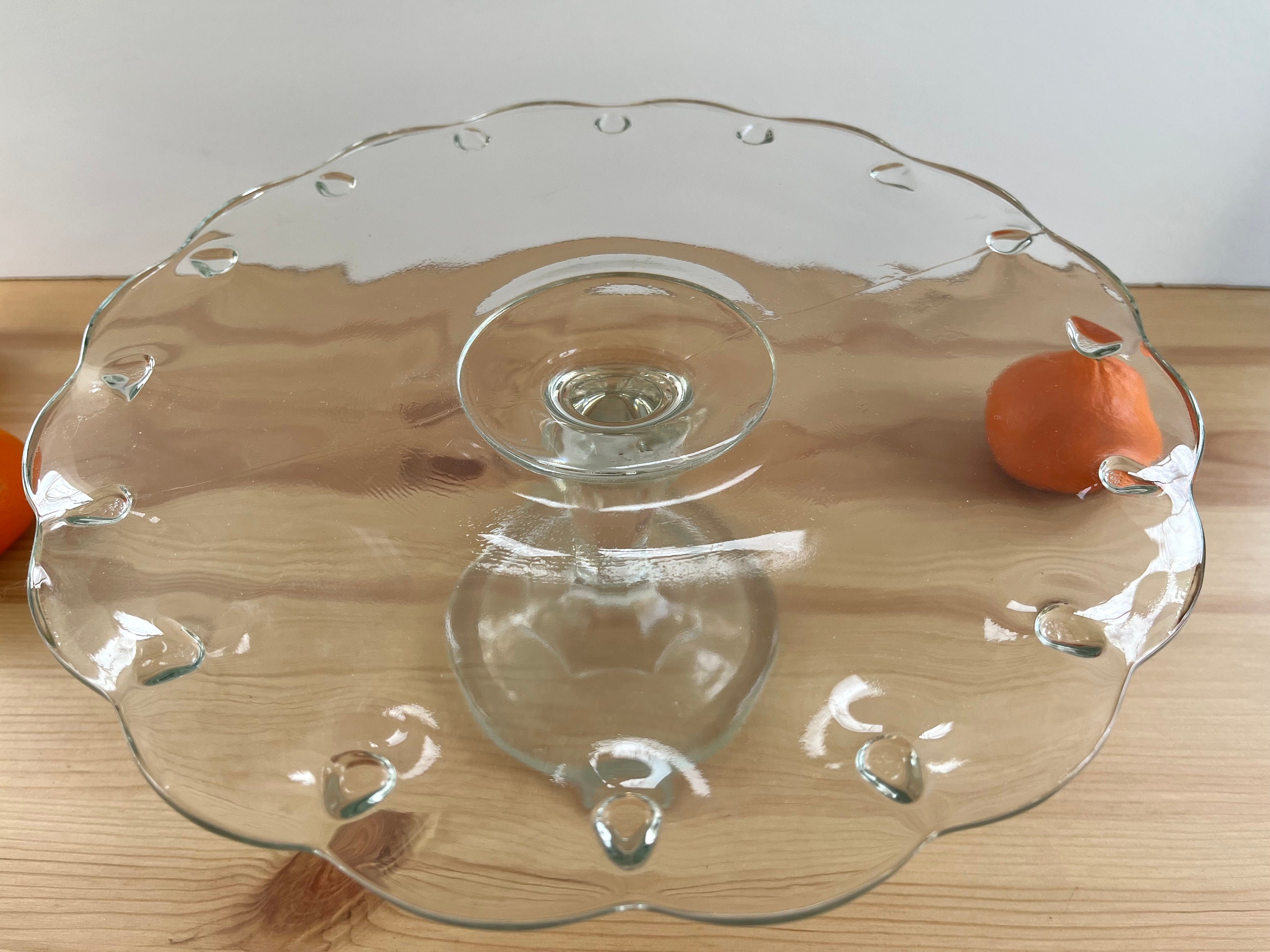 Indiana Glass Company Cake Stand, Clear Glass With Teardrop Pattern 11 ...