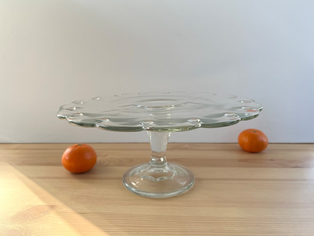 Indiana Glass Company Cake Stand, Clear Glass With Teardrop Pattern 11 ...