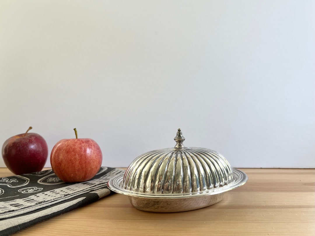 Vintage Silver-plated Butter Dish With Cover and Glass Insert Elkington ...
