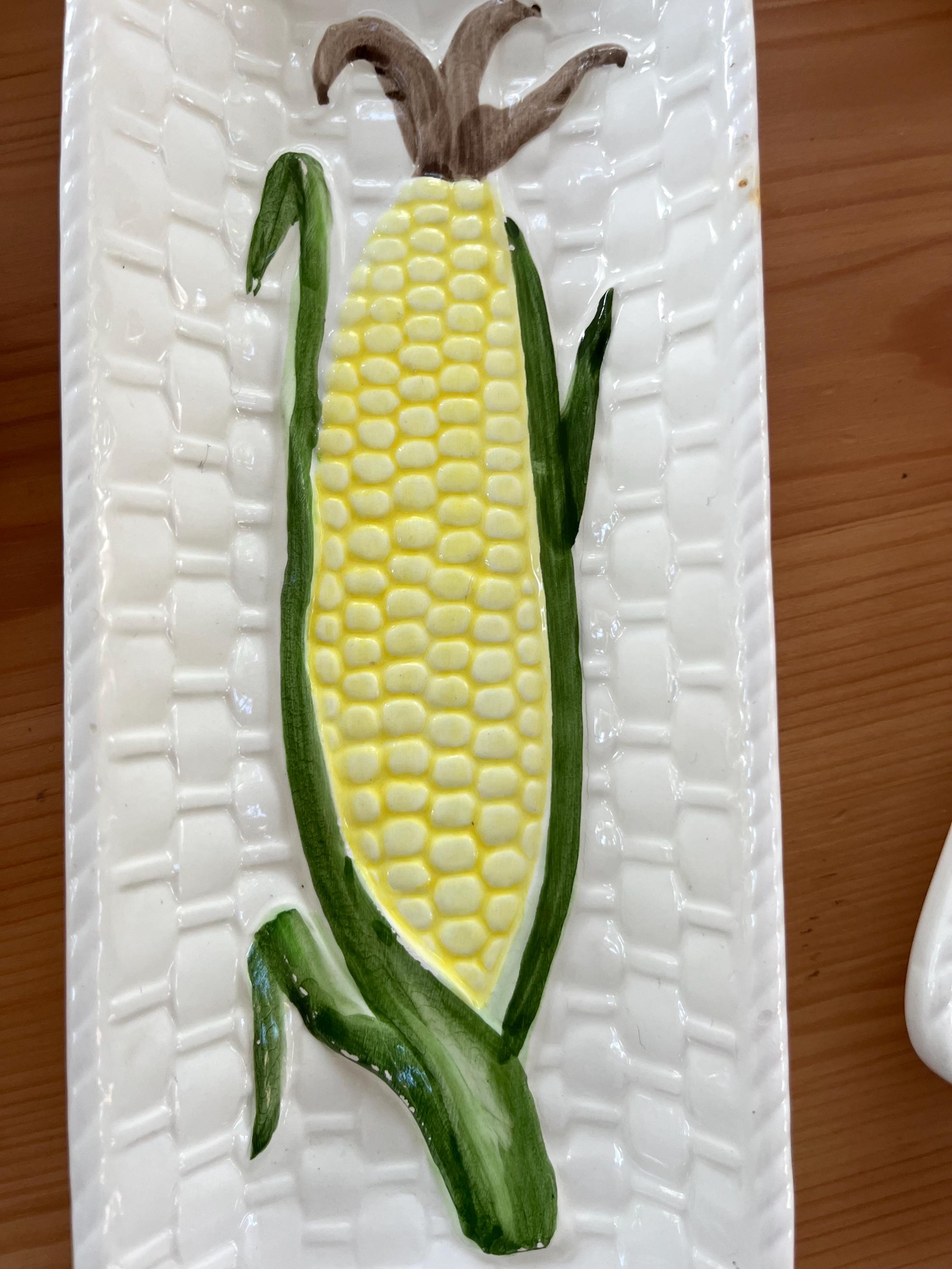 Vintage Corn on the Cob Plates, Set of 4 | Japan Circa 1970s | Majolica ...