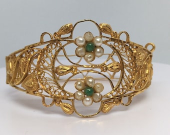 Gold Filigree Bangle - Etsy