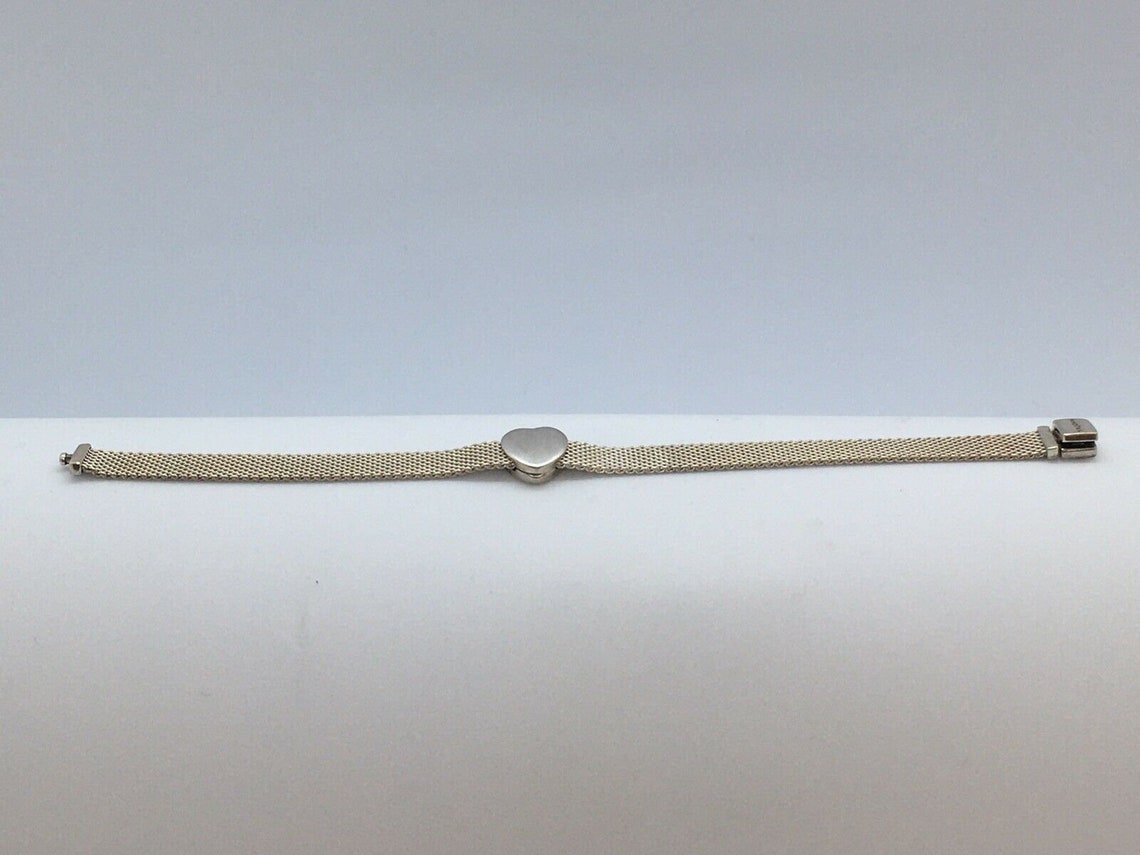 PANDORA Reflexions Mesh Bracelet Simple Heart Charm Sterling Silver 925 ...