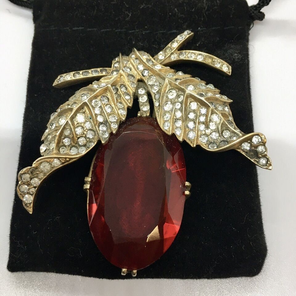 Vintage Signed Eisenberg Original Sterling Silver Rhinestone Brooch ...