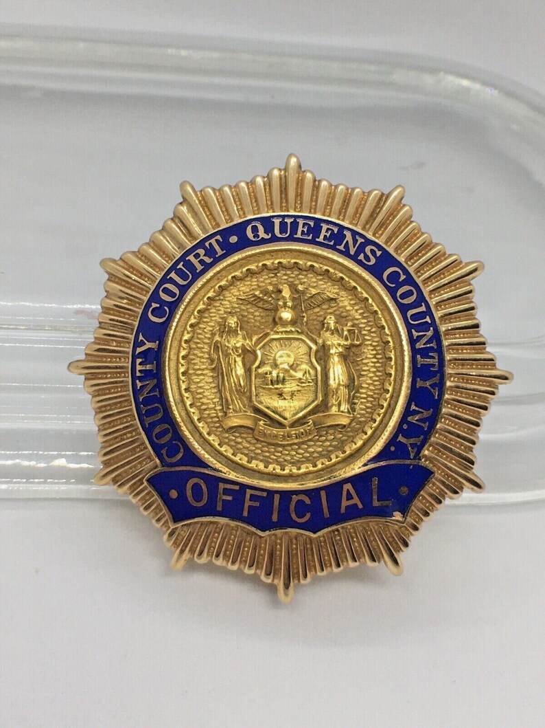 10K Gold Queens County N Y Judge Badge Antique Thomas Downs Art Deco - Etsy