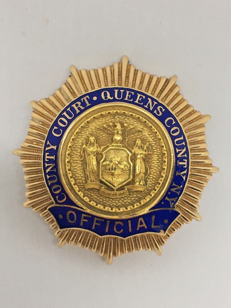 10K Gold Queens County N Y Judge Badge Antique Thomas Downs Art Deco - Etsy