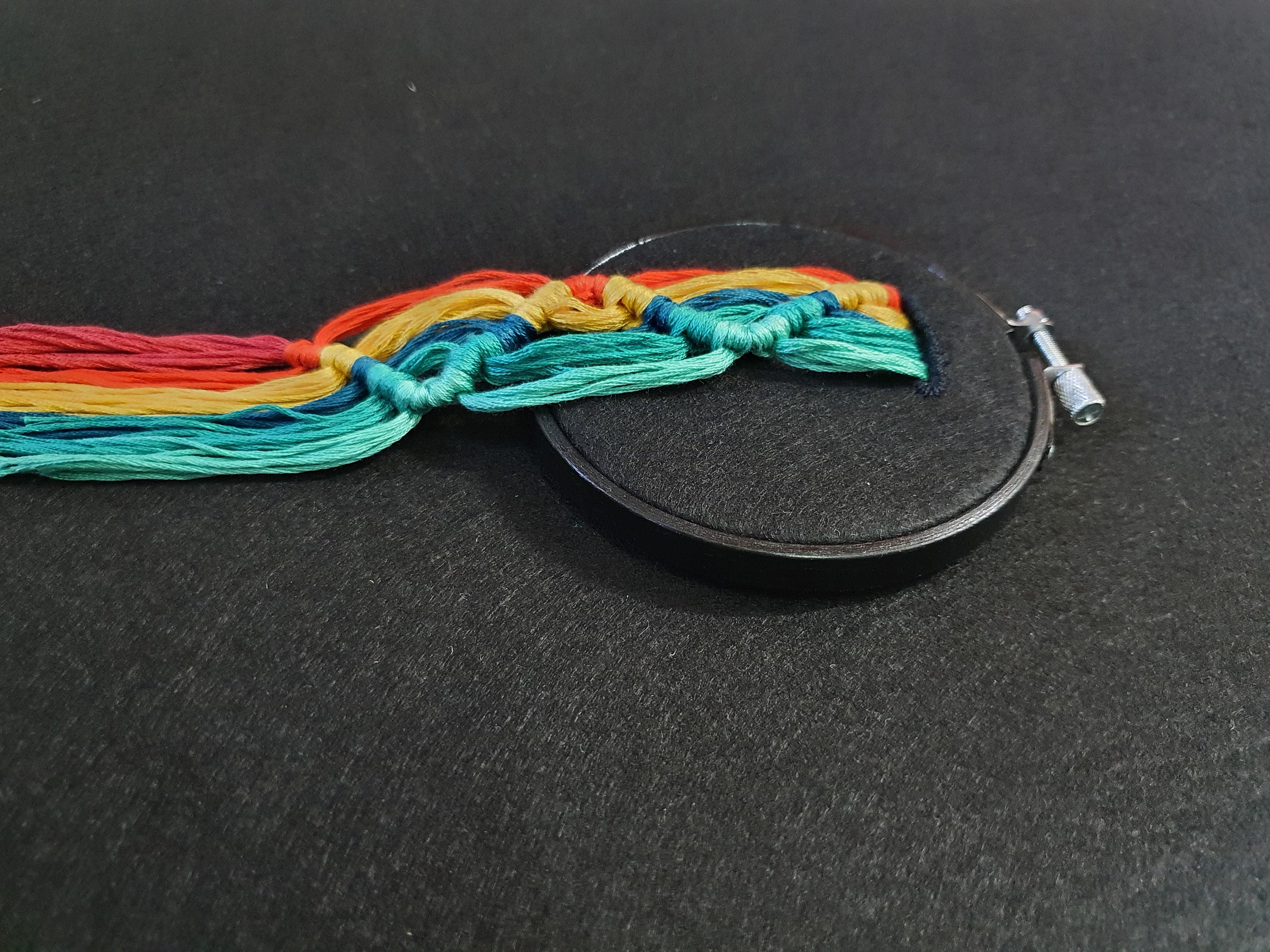 Rainbow Macrame Embroidery Hoop Art, Eclectic Home Decor - Etsy