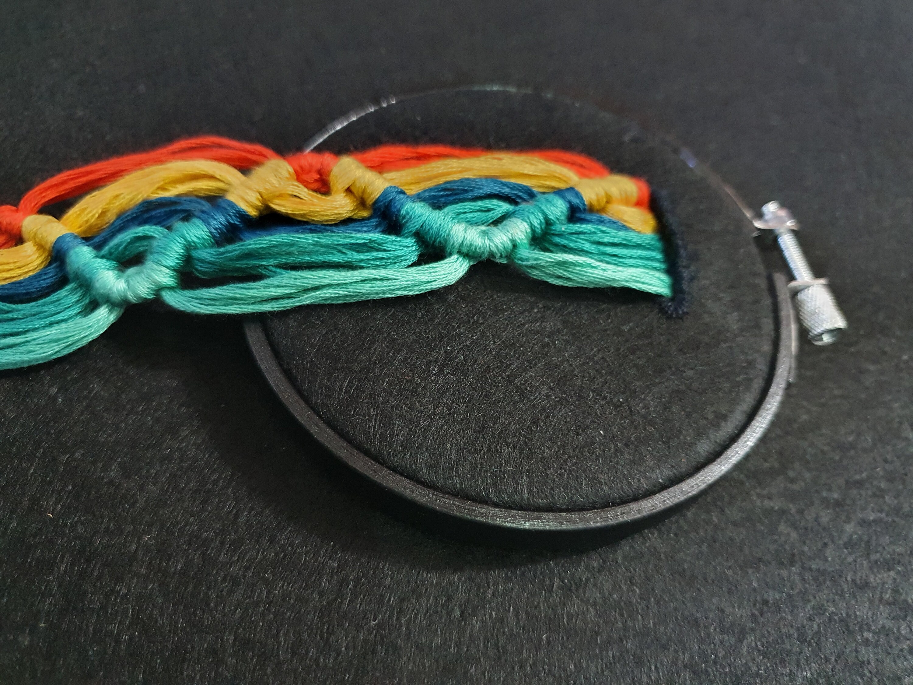 Rainbow Macrame Embroidery Hoop Art, Eclectic Home Decor - Etsy