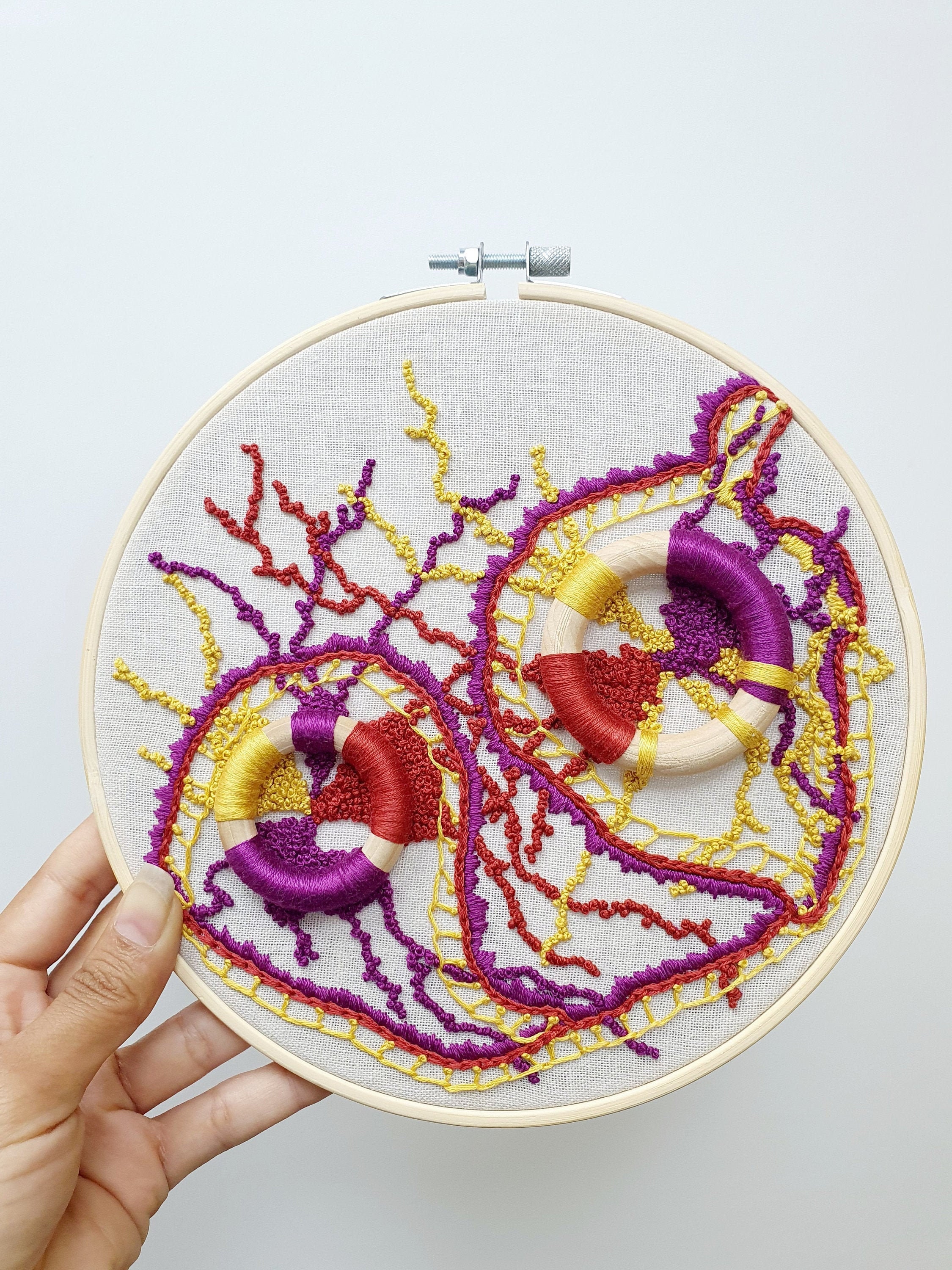 Texture Abstract Embroidery Modern Dmc Embroidery Artwork 3D - Etsy