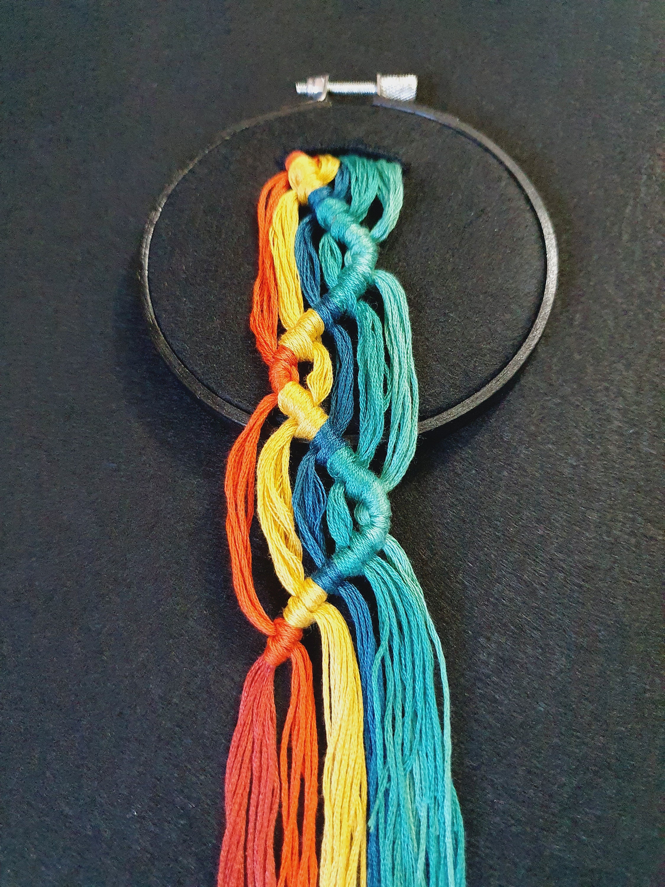 Rainbow Macrame Embroidery Hoop Art, Eclectic Home Decor - Etsy