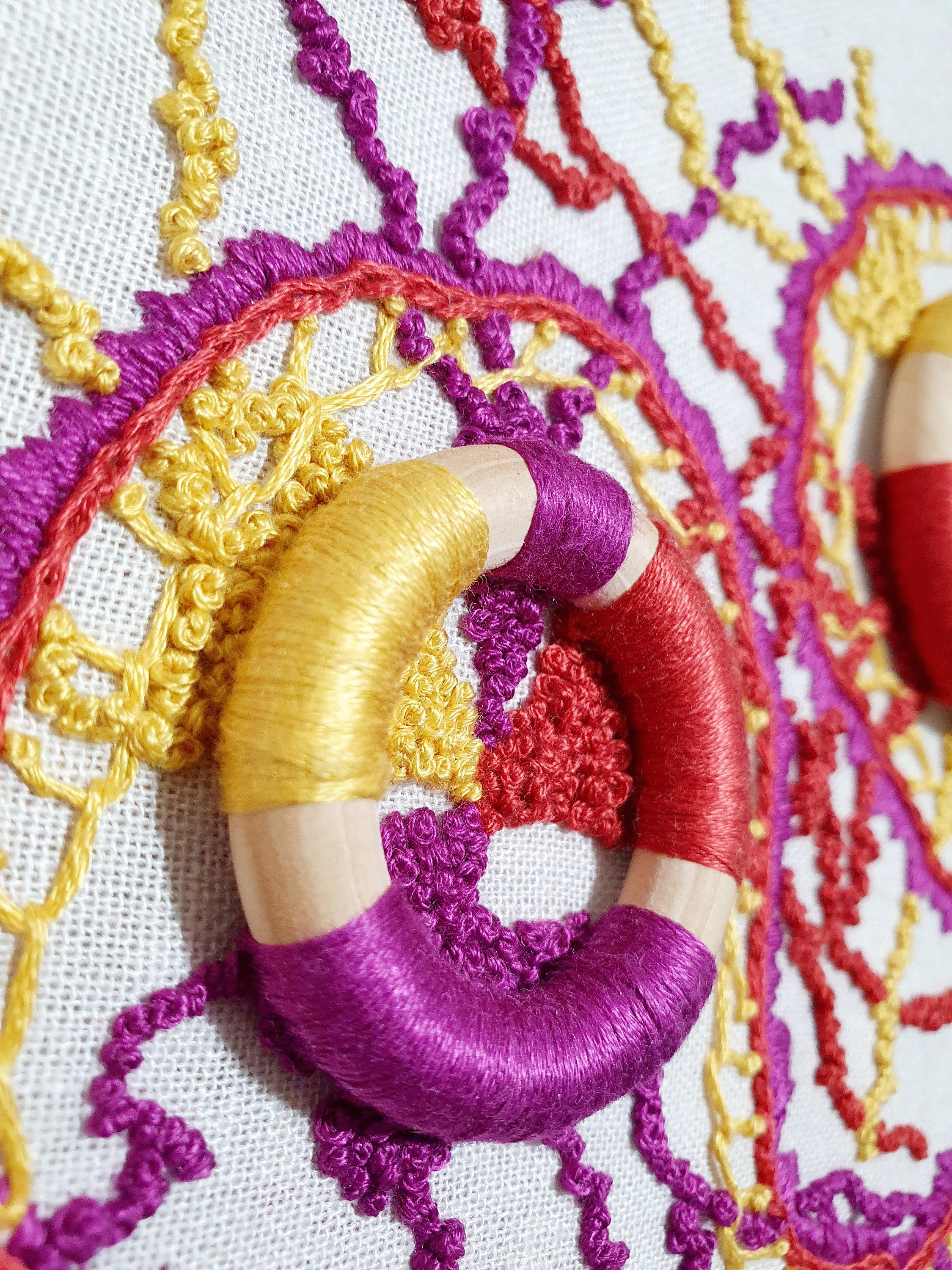 Texture Abstract Embroidery, Modern Dmc Embroidery Artwork, 3D ...