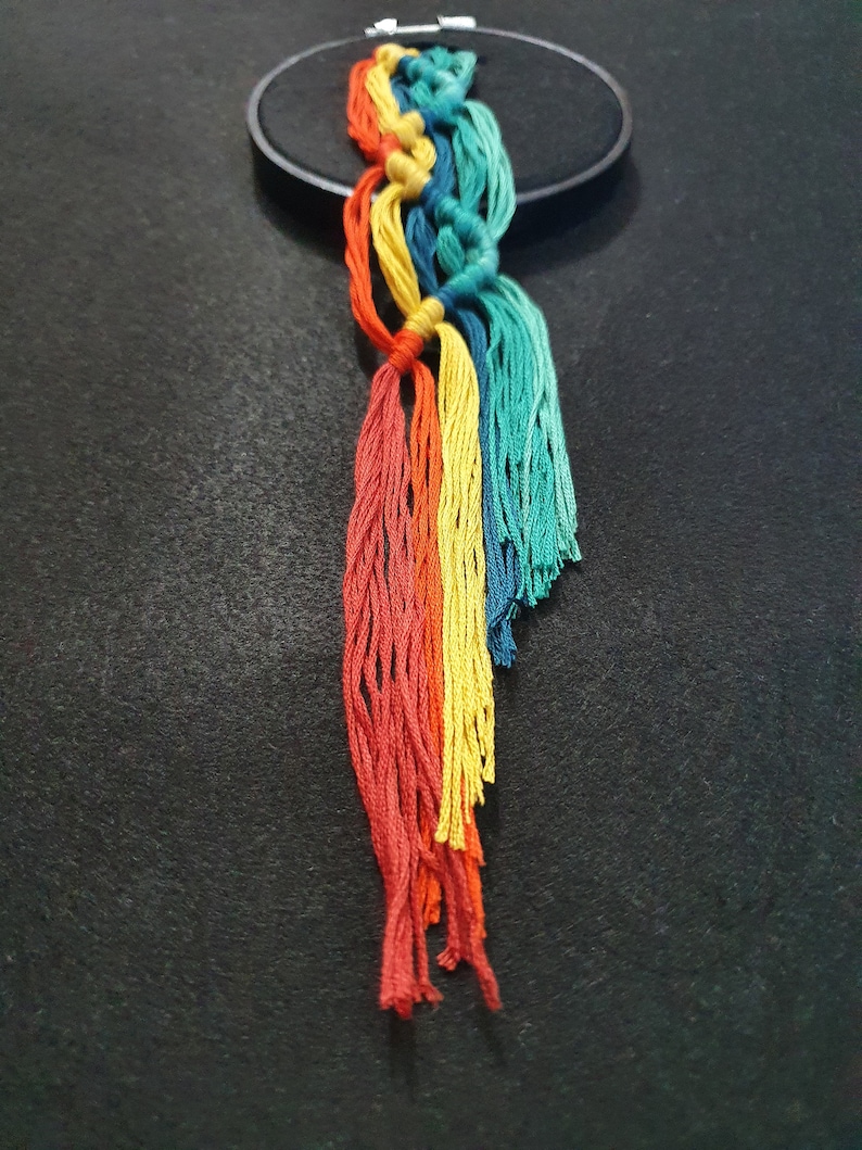 Rainbow Macrame Embroidery Hoop Art, Eclectic Home Decor - Etsy