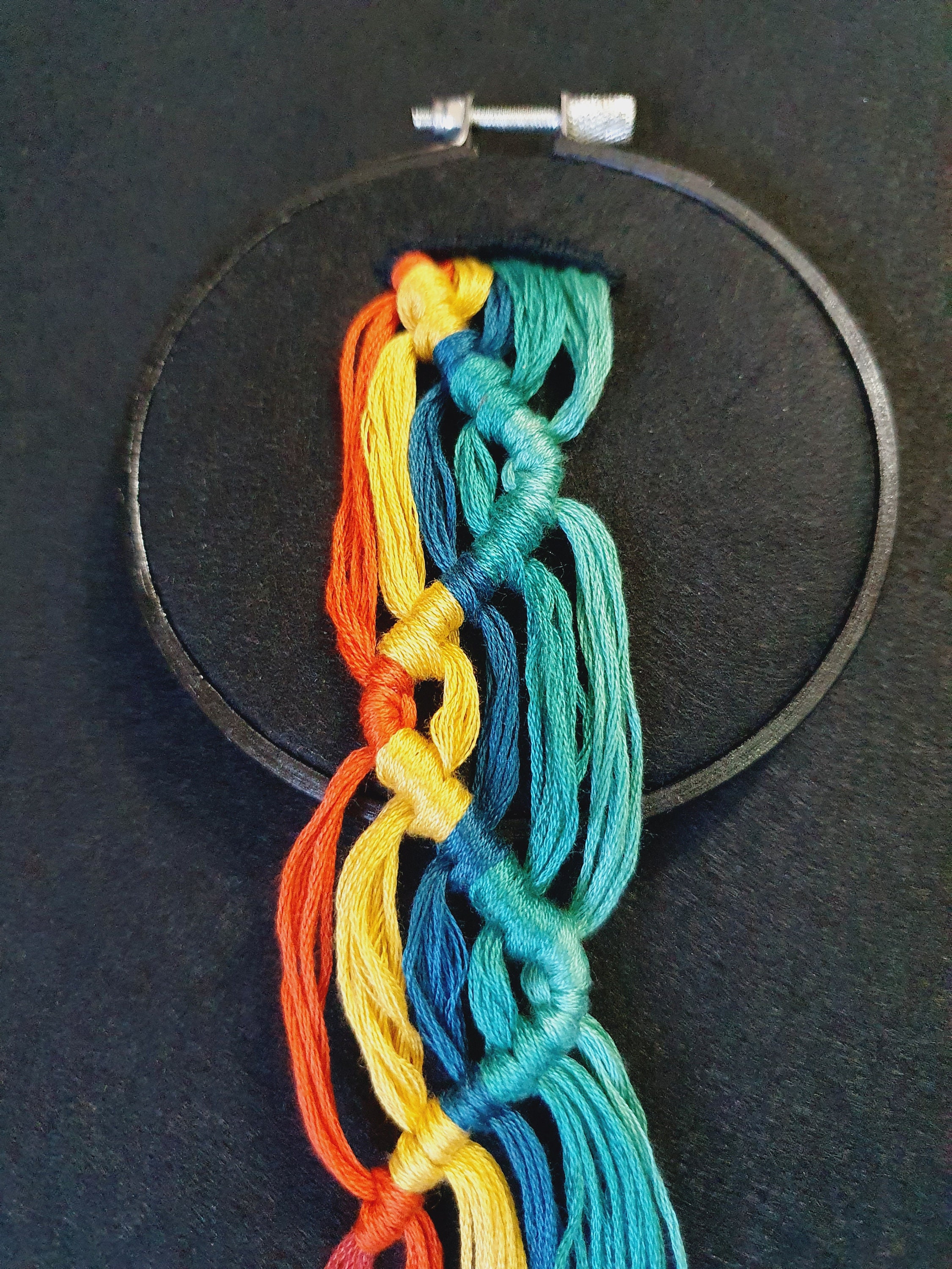 Rainbow Macrame Embroidery Hoop Art, Eclectic Home Decor - Etsy