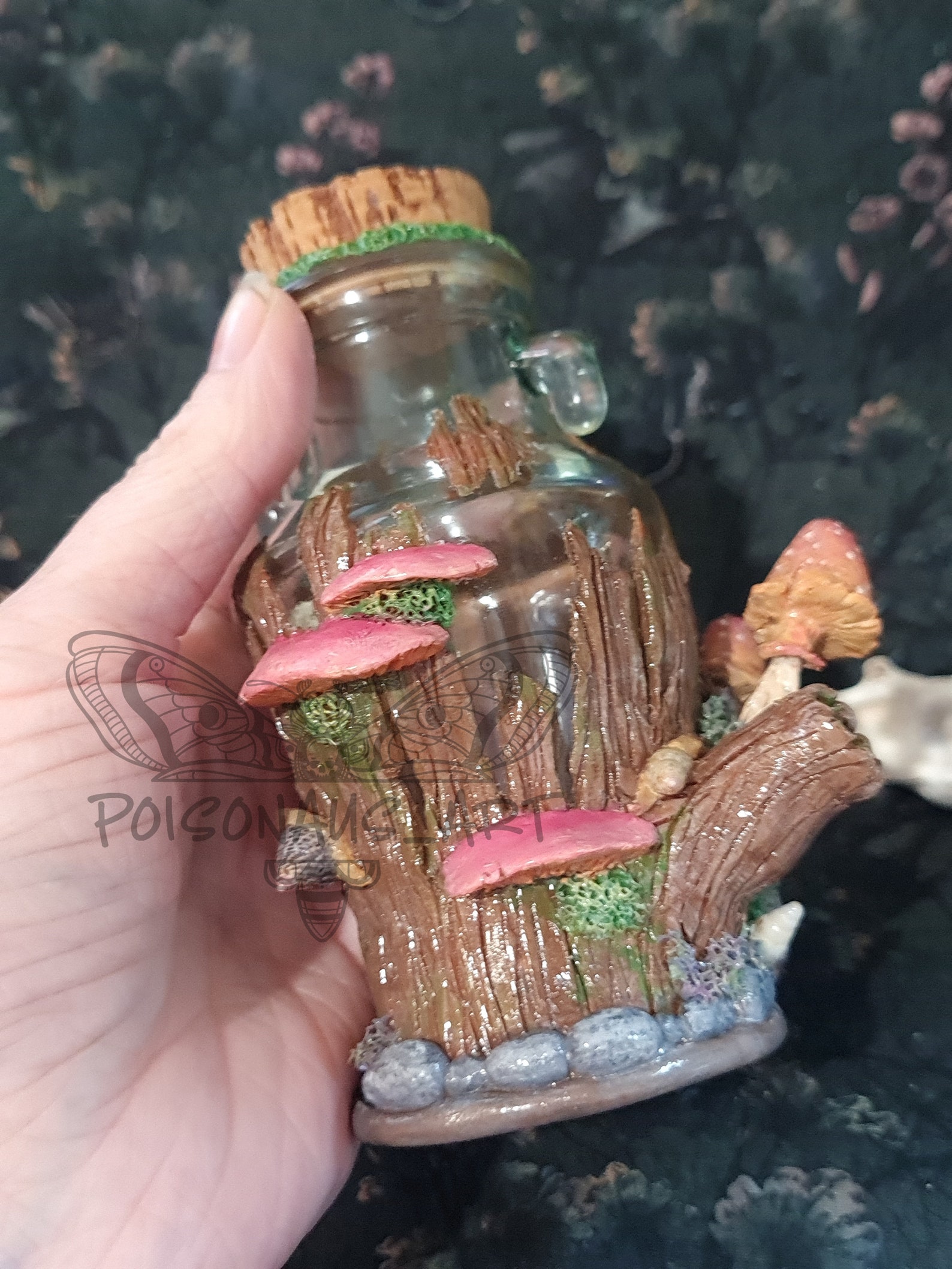 Lightup Nature/fairy Inspired Glass Jar Sculpture, Handmade OOAK Clay ...