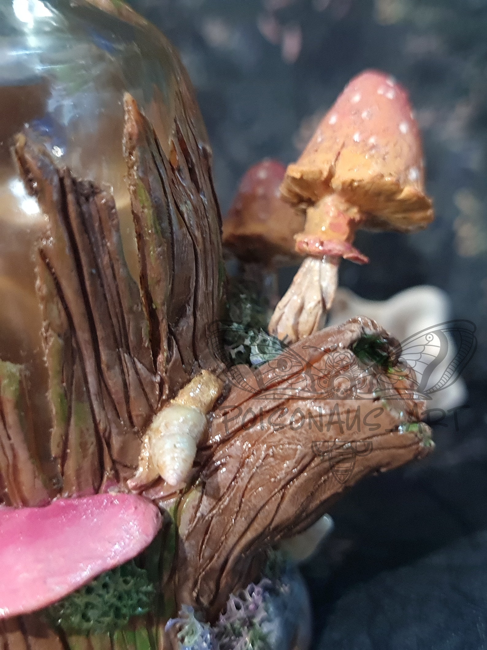 Lightup Nature/fairy Inspired Glass Jar Sculpture, Handmade OOAK Clay ...