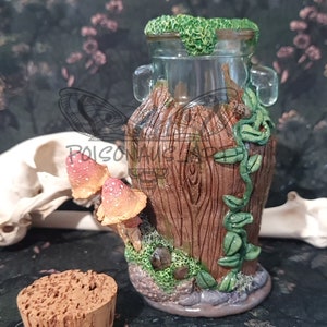 Lightup Nature/fairy Inspired Glass Jar Sculpture, Handmade OOAK Clay ...