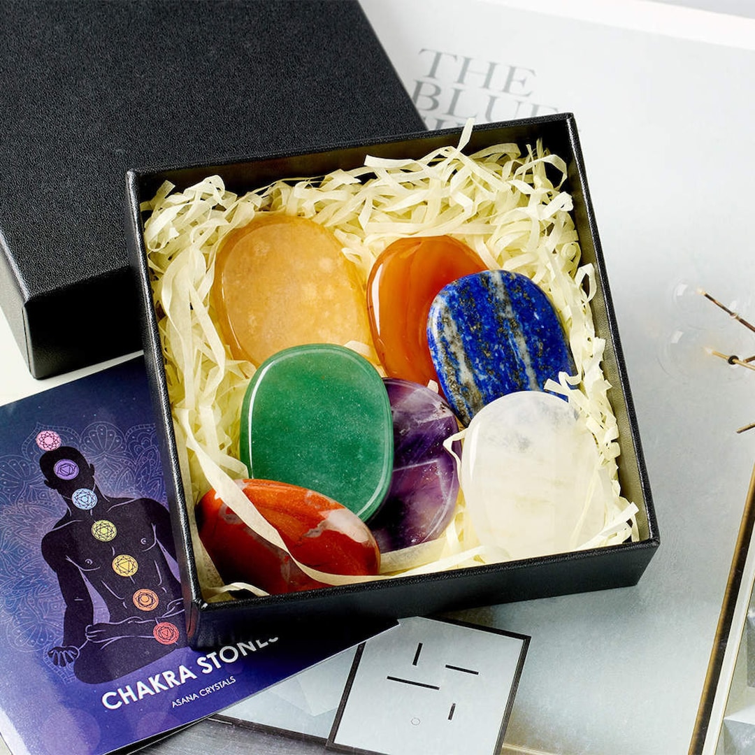 CHAKRA STONES Set 2x LARGE 7 Chakra Crystals by Asana Chakra Stones ...