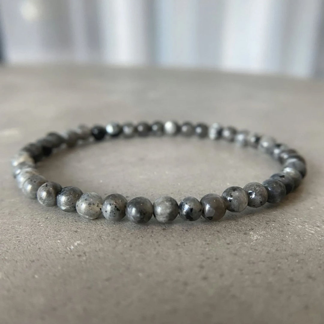 Black Labradorite Bracelet 4mm Crystals for Strength and Intuition ...