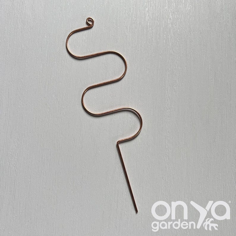 Copper Wide Serpent Plant Stick, Curvy Plant Trellis, Metal Plant ...