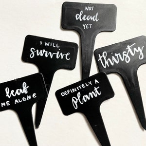 Funny Plant Tags Hand Lettered Funny Plant Labels Plant - Etsy
