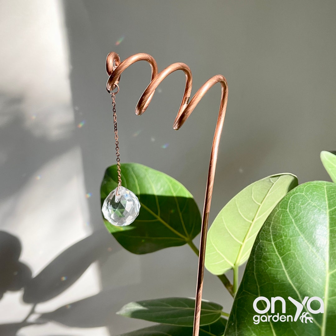 Plant Suncatcher Stake, Crystal Plant Stick, Modern Sun Catcher Plant ...