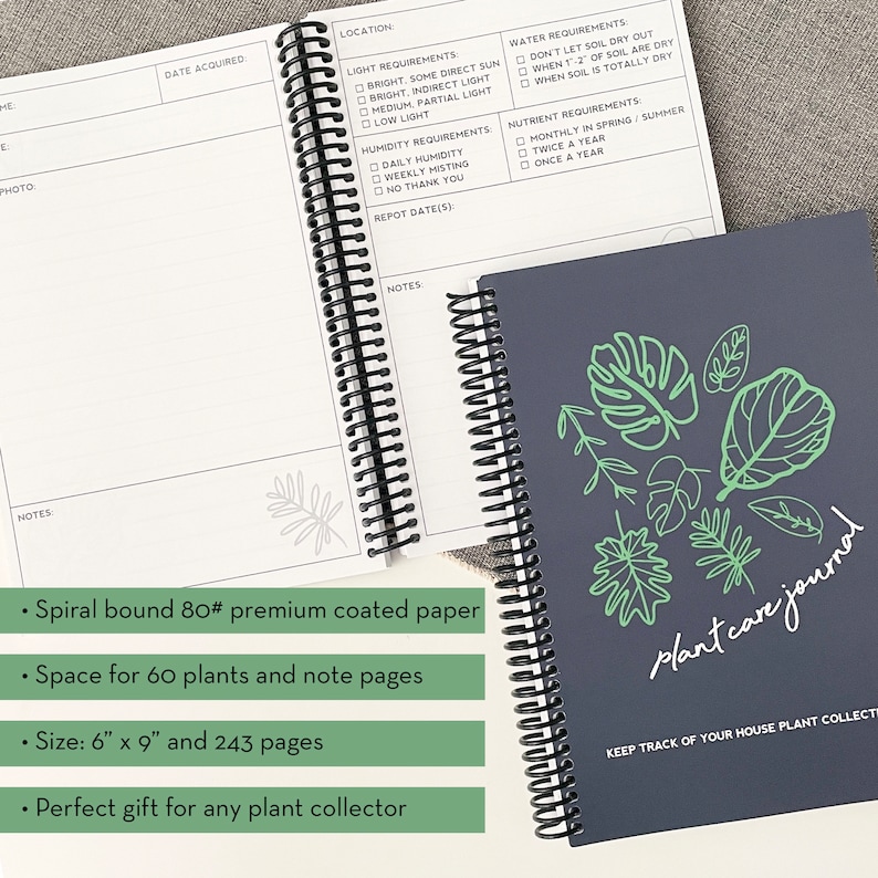 Houseplant Journal, Plant Care Notebook, Plant Tracker Diary, Plant ...