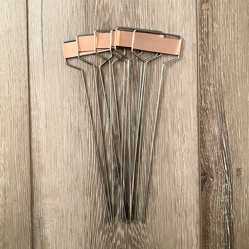 Hand Lettered Copper Metal Plant Labels 10 Copper | Etsy