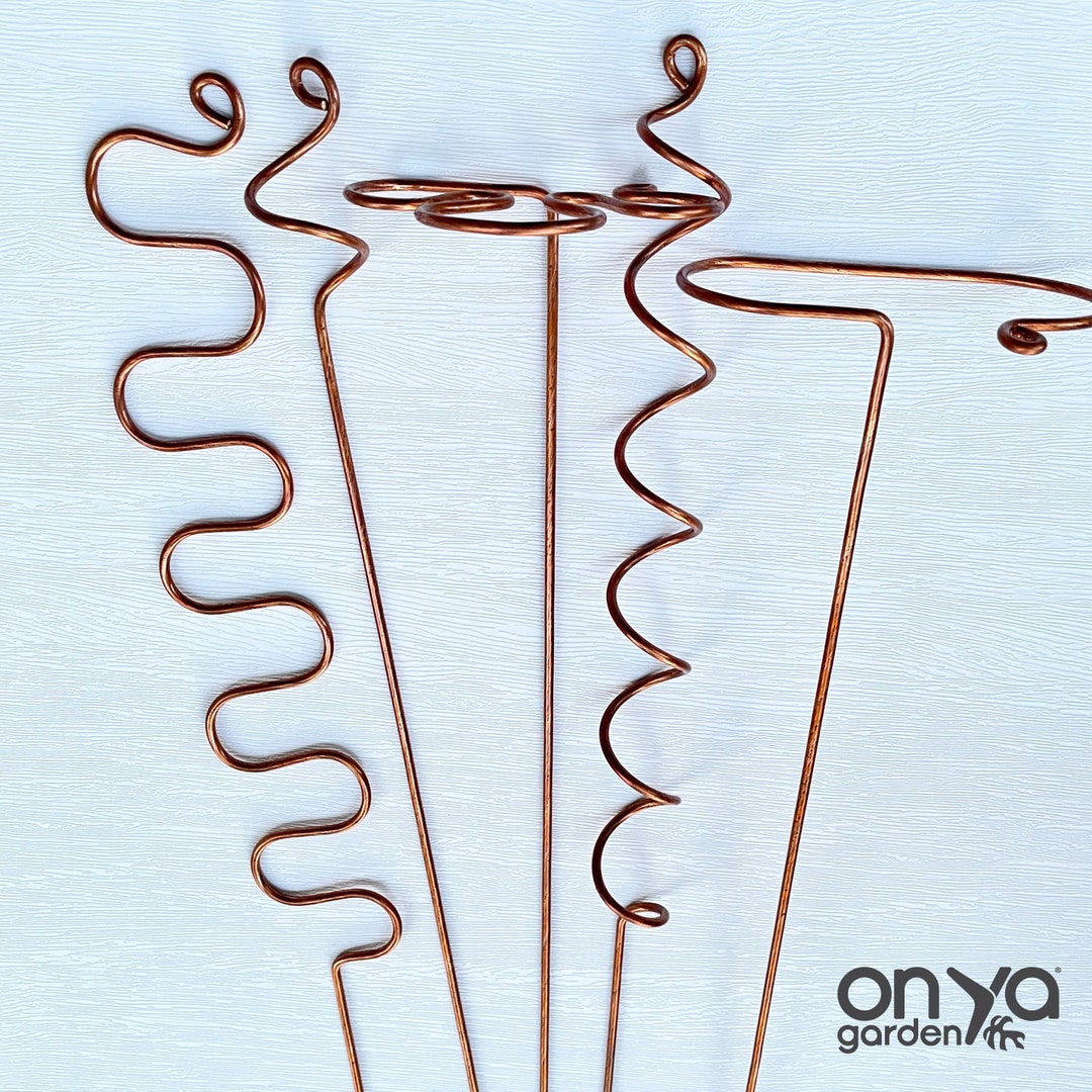 Extra Large Copper Plant Sticks, 6 Design Options, 24 Long Plant Stake ...