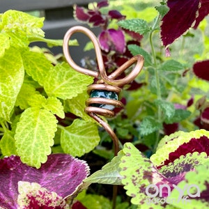Copper Bee Crystal Plant Stick / Stake, Plant Decoration, Bee Plant ...
