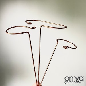Track & Hook Copper Plant Sticks, Modern Plant Stakes, Minimal Plant ...