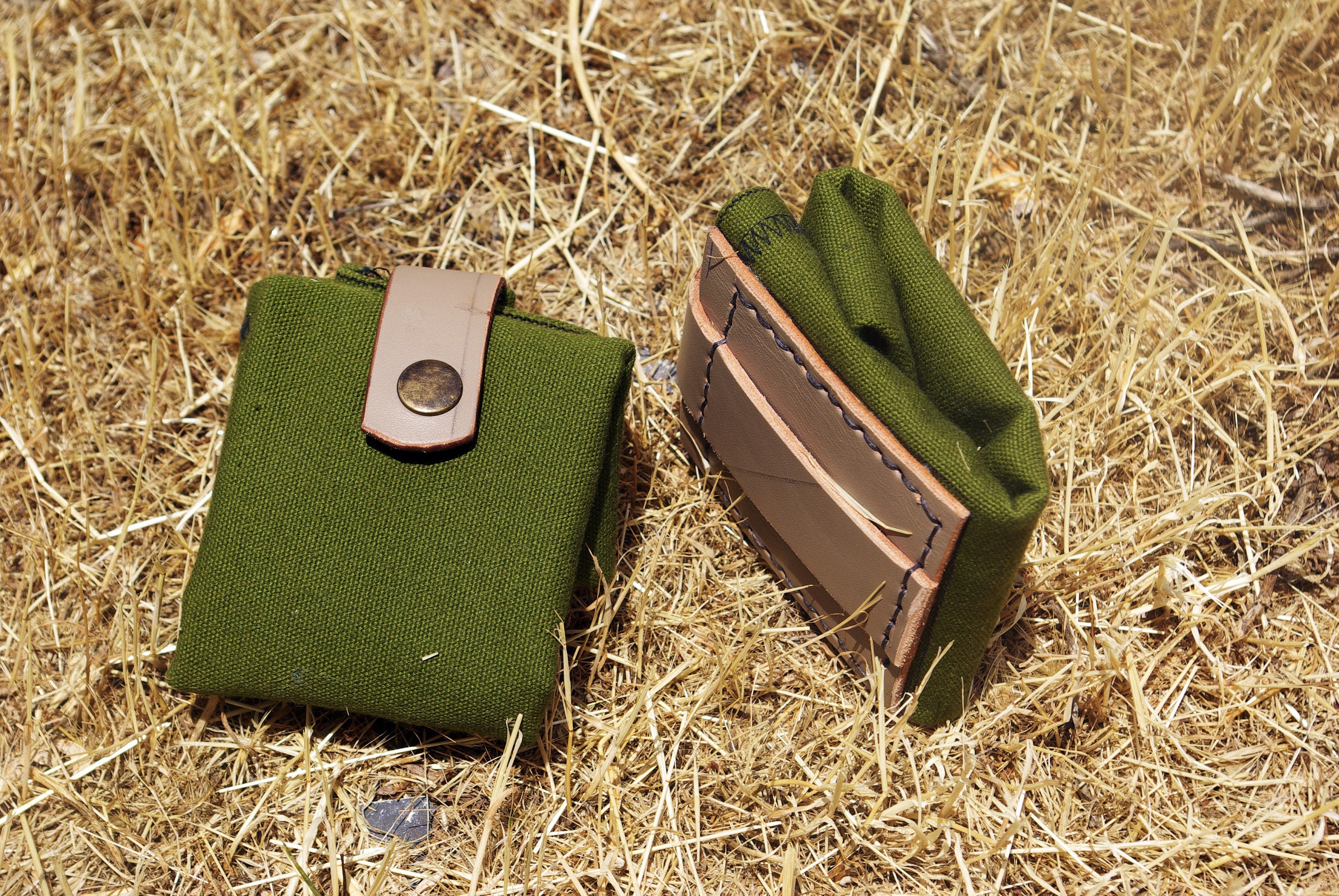 Forage Bag Bushcraft Dump Pouch Canvas & Leather - Etsy