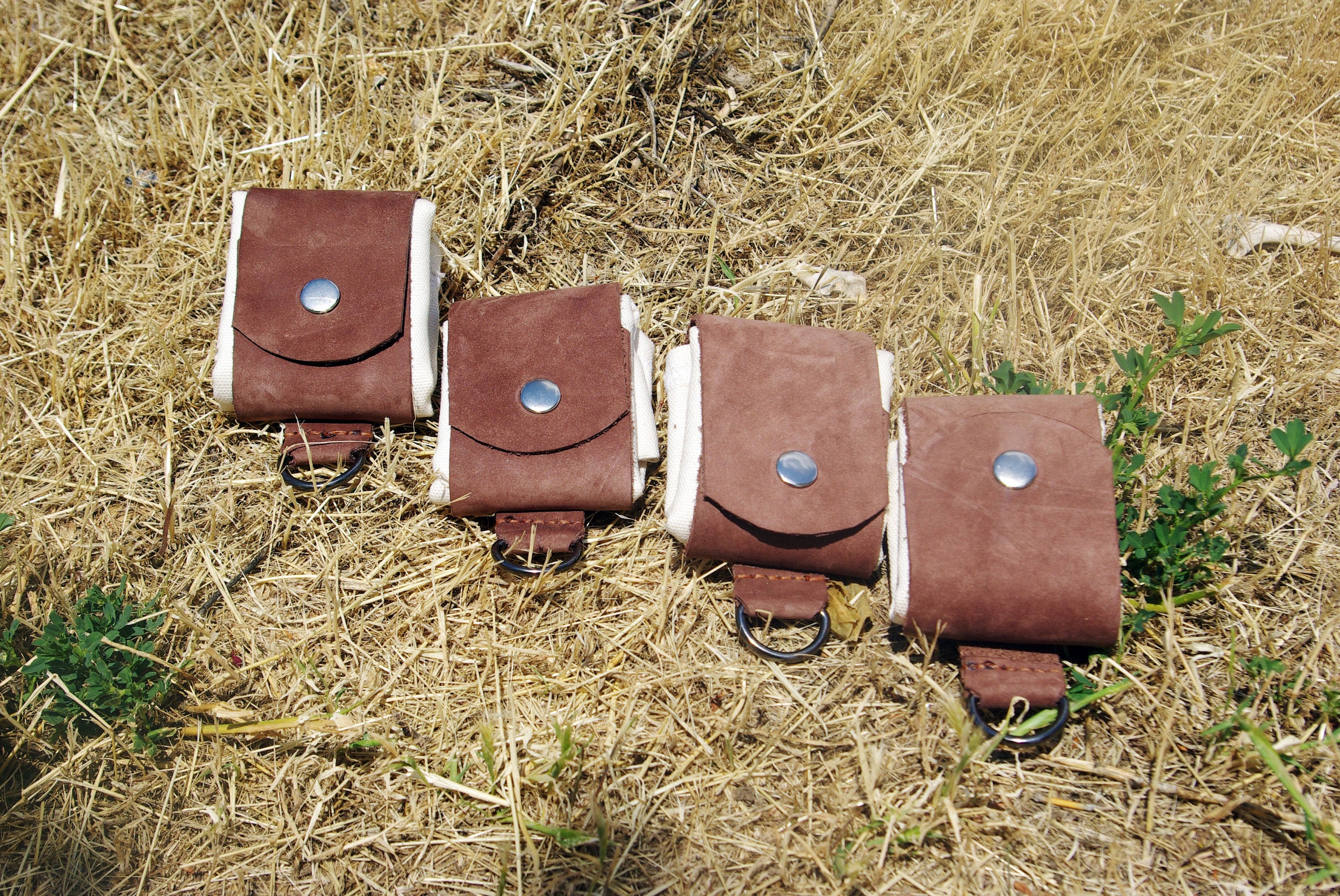 Bushcraft Dump Pouch Canvas & Leather Drawstring Forage | Etsy