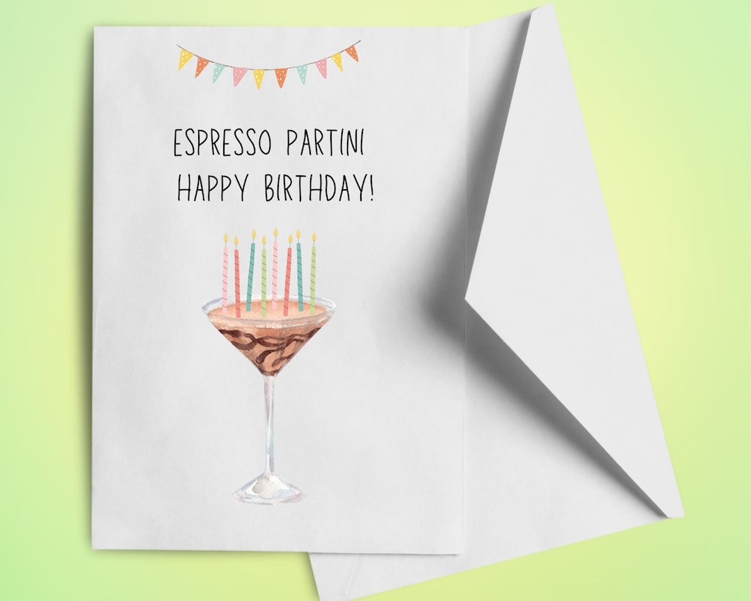 Funny Espresso Martini Birthday Card ,cocktail Birthday Card, Pun Card ...