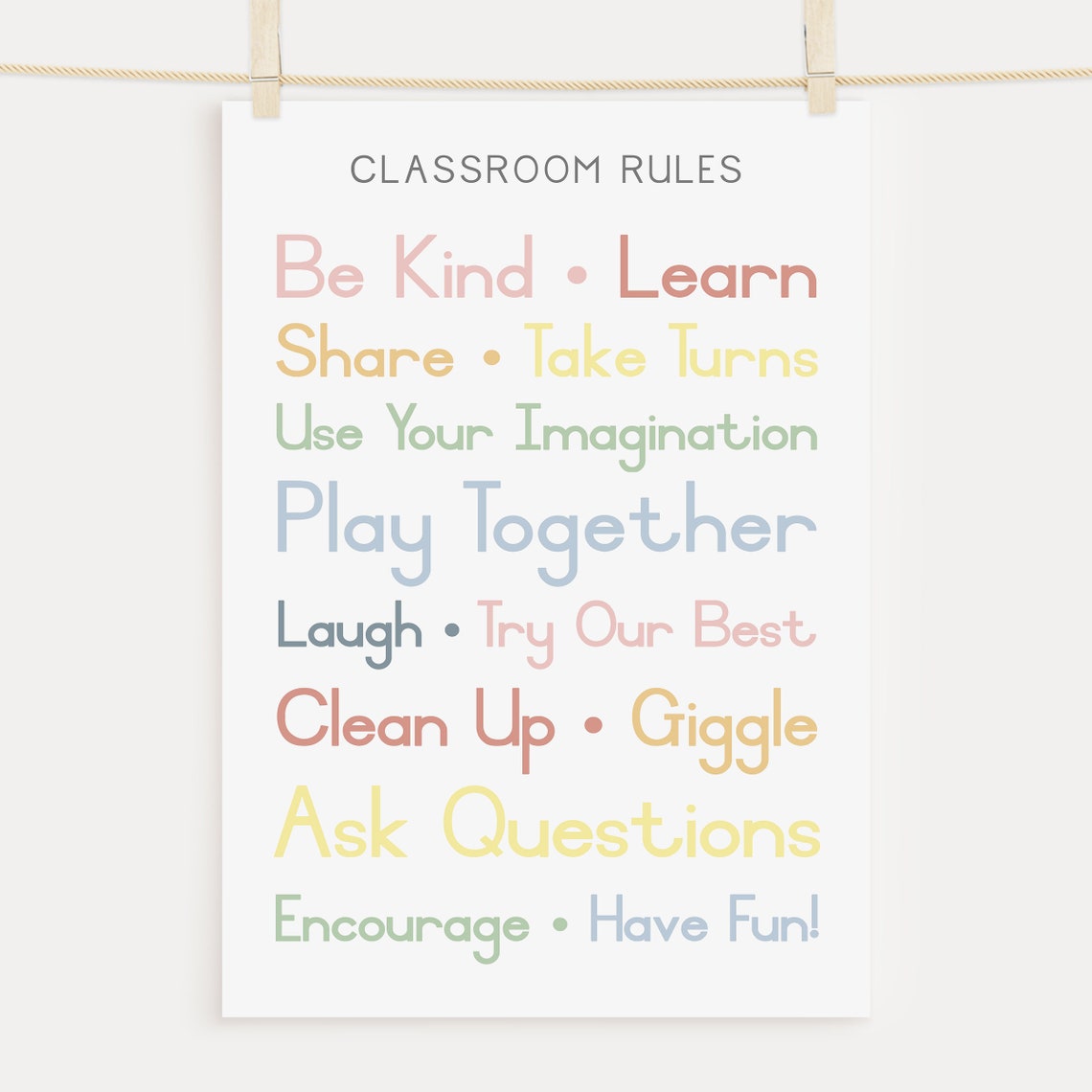 Rainbow Classroom Rules Lower Classroom Rules Educational - Etsy