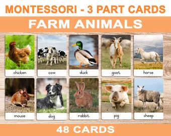 Farm 3 Part Cards - Etsy