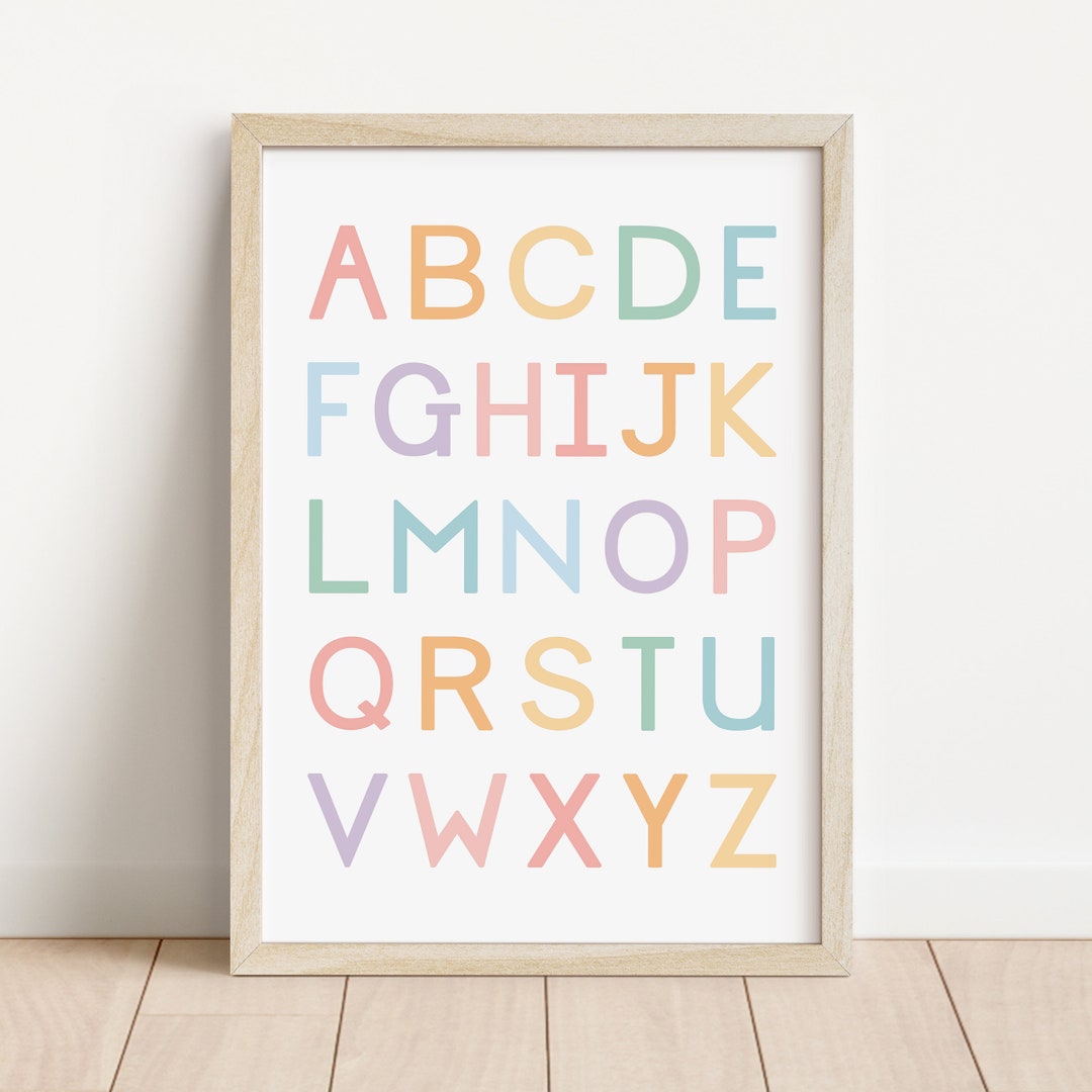 Pastel Rainbow Alphabet Capitals Poster, Alphabet Poster, Classroom ...