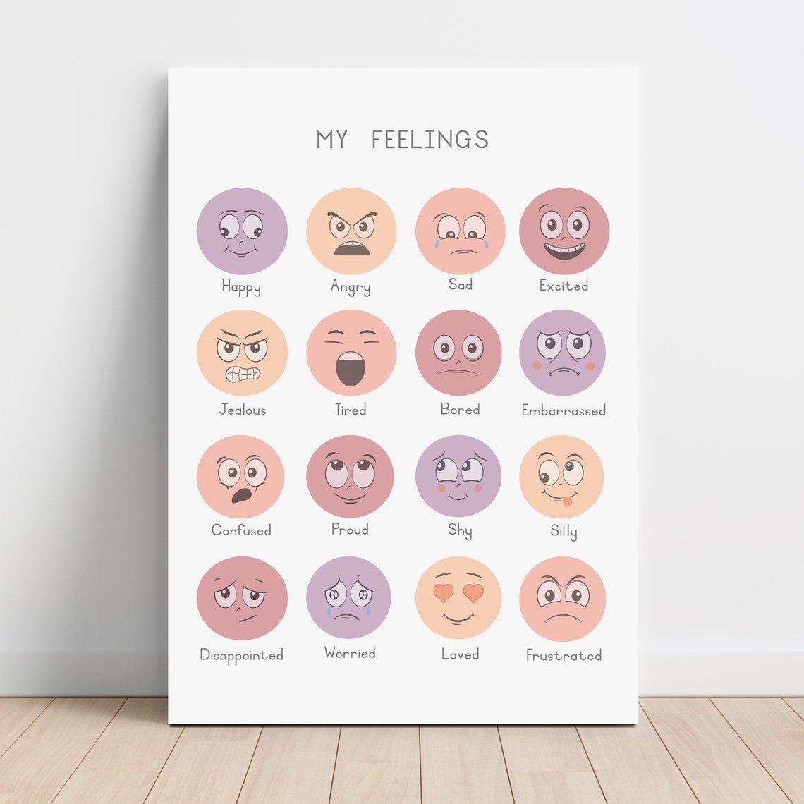 Pastel Feelings Poster, Emotions Poster, Classroom Decor, Educational ...