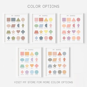 Pastel Rainbow Shapes Poster, Classroom Decor, My Shapes, Educational ...