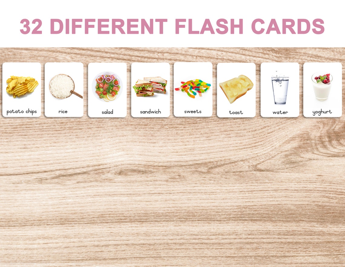 FOODS Printable Flash Cards 3 Part Cards Montessori | Etsy Canada
