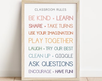 Classroom Rules Poster, Classroom Rules, Classroom Decor, Montessori ...