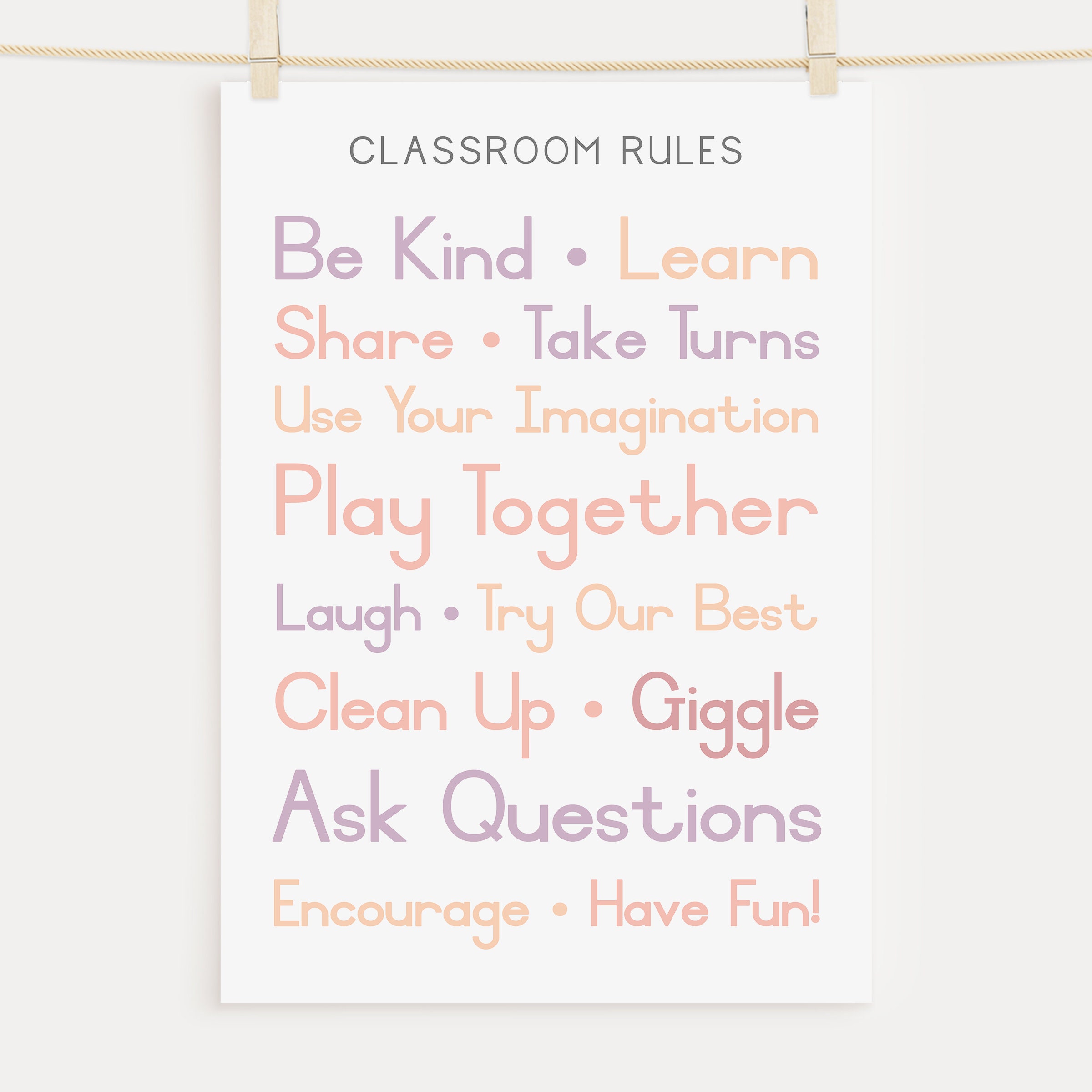 Pastel Classroom Rules Lower Classroom Rules Educational - Etsy