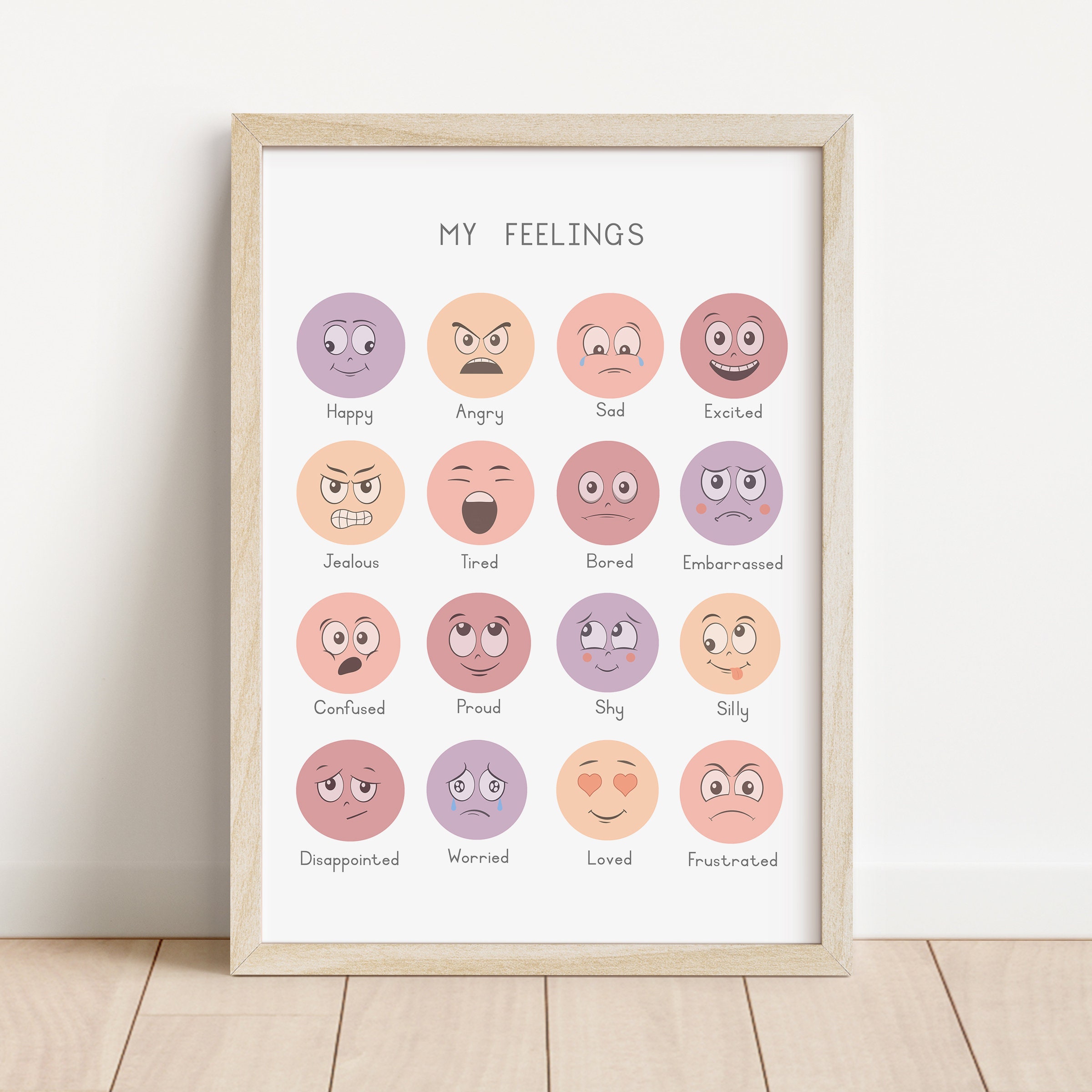 Pastel Feelings Poster, Emotions Poster, Classroom Decor, Educational ...