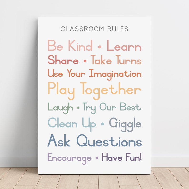 Classroom Rules Poster, Classroom Rules, Classroom Decor, Montessori ...