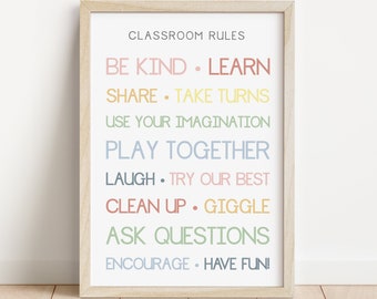 Classroom Rules Poster, Classroom Rules, Classroom Decor, Montessori ...