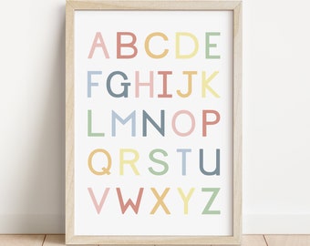 Pastel Alphabet Lower Case, Alphabet Poster, Classroom Decor ...