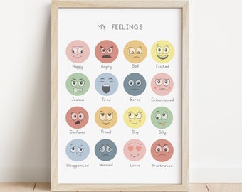 Pastel Feelings Poster, Emotions Poster, Classroom Decor, Educational ...