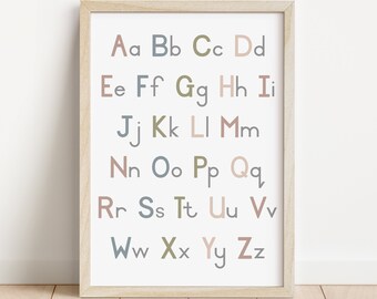 Pastel Alphabet Lower Case, Alphabet Poster, Classroom Decor ...