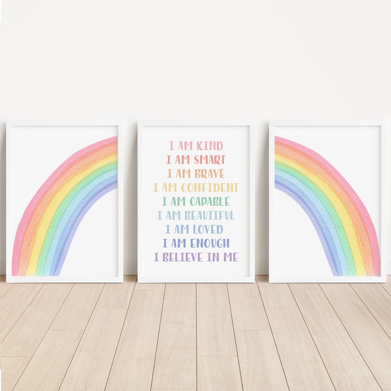 Rainbow Affirmations Poster, Classroom Decor, Printable Wall Art, Kids ...