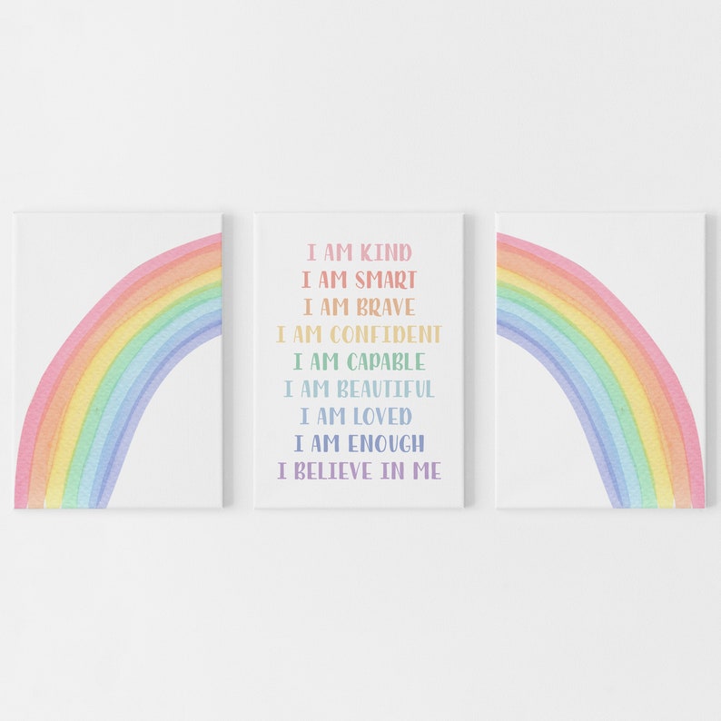 Rainbow Affirmations Poster, Classroom Decor, Printable Wall Art, Kids ...