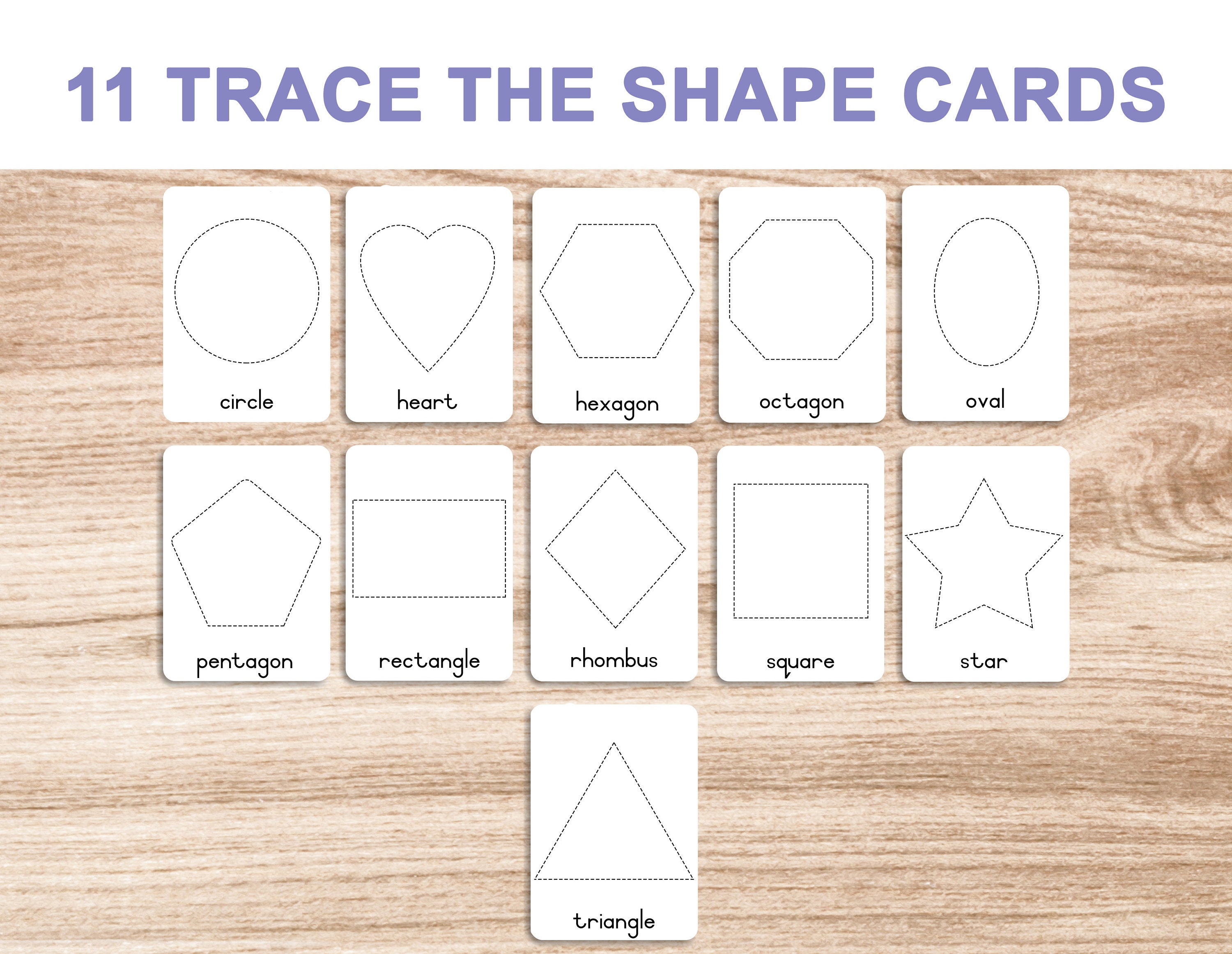 Shapes Printable Flash Cards 3 Part Cards Montessori Cards BONUS Letter ...