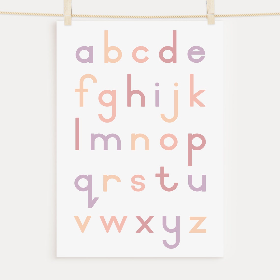 Pastel Alphabet Lower Case, Alphabet Poster, Classroom Decor ...